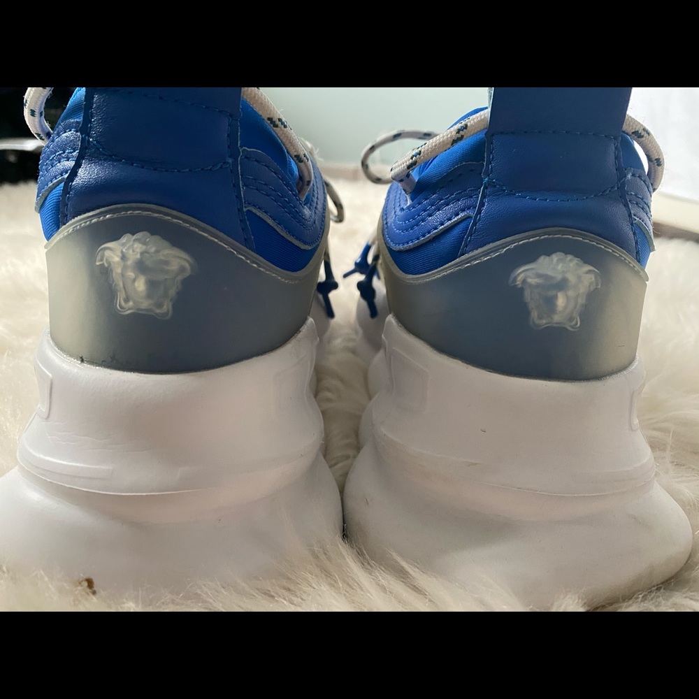 Blue And Yellow Versace Shoes Chain Reactions - Gem